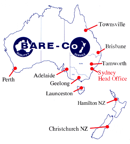 Map of Bare-Co Branches - Bare Co New Zealand
